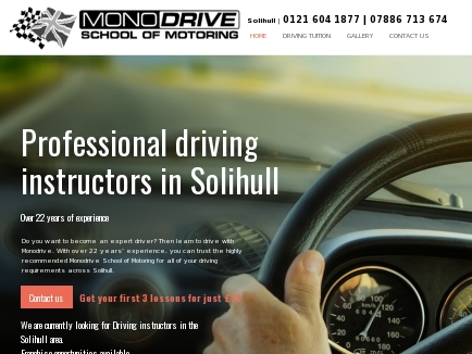 Driving instructors in Solihull by Monodrive School of Motoring
