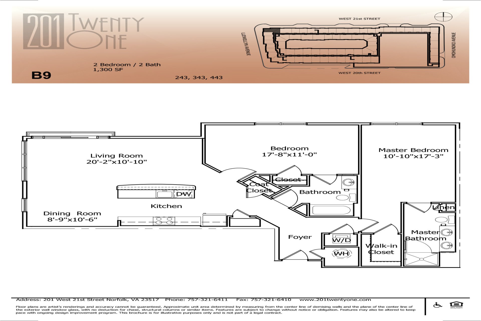 201 Twenty One | Studio, One, and Two-Bedroom Floor Plans