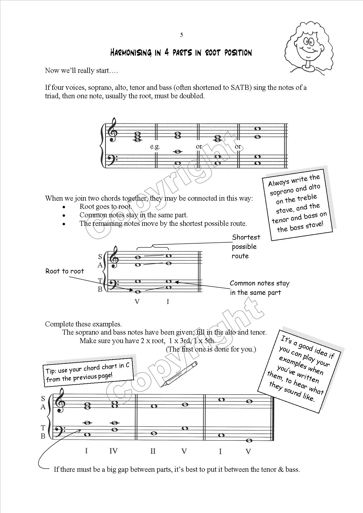 Mrs D's Harmony Workbook - 4-part harmony at A level