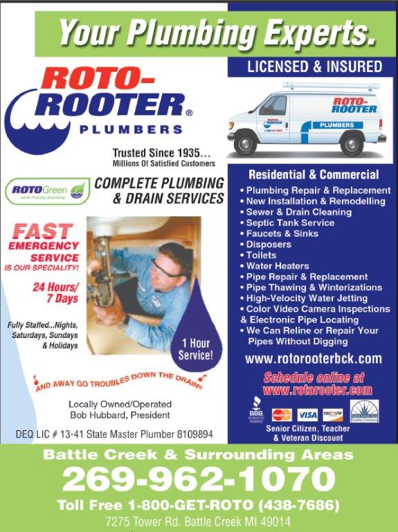Contact Roto-Rooter | Battle Creek, MI Plumbing Svcs