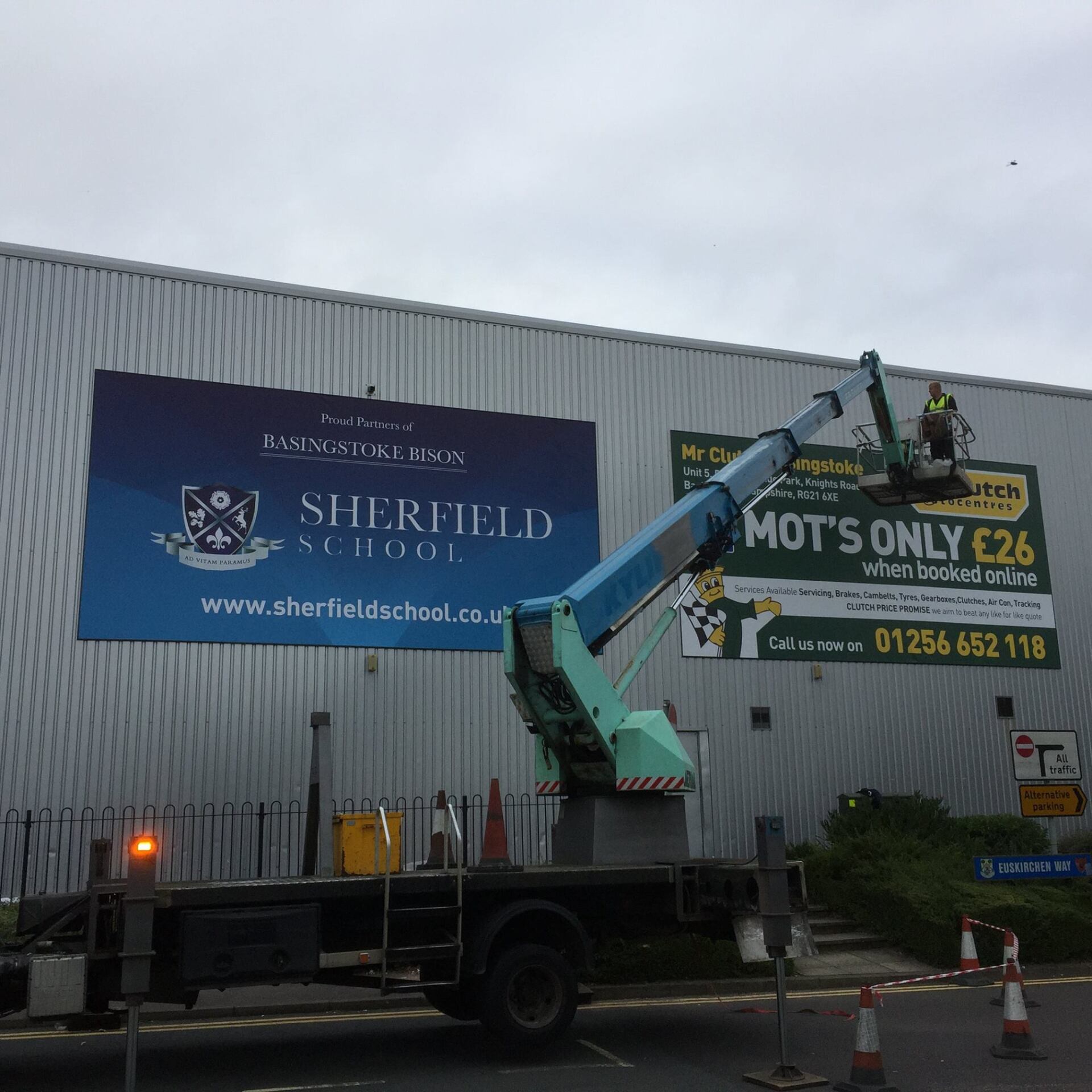 Sing installation │ Signum Signs Cherry Picker Hire