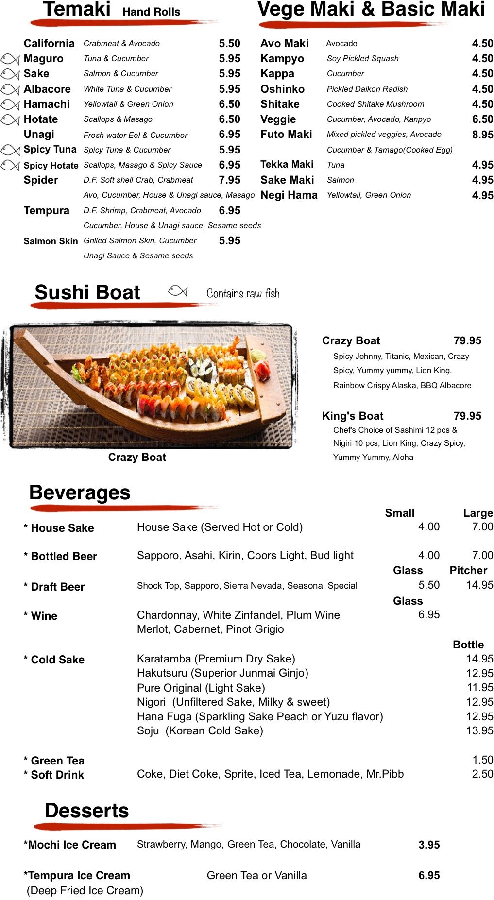 Crazy Sushi Rocklin Menu, Appetizer, Sushi & Sake, Restaurant Menu
