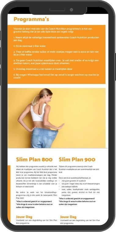 Dieet Schema Coach Nutrition | Gewichtsbeheersing