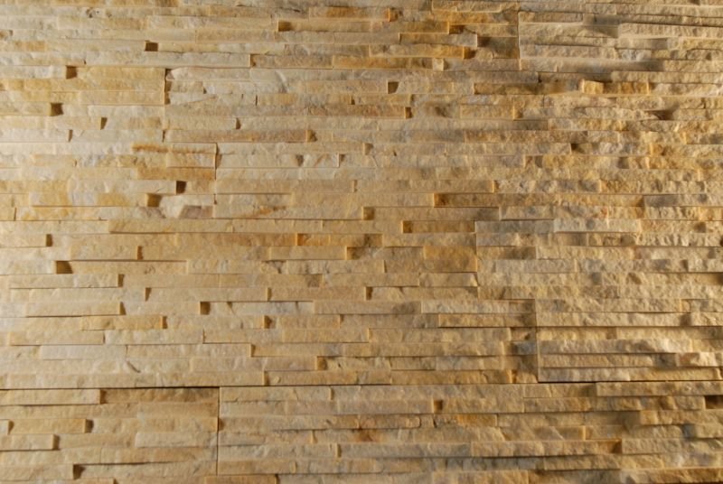 Thin Strip Buff Stone Panels | Real Stone Cladding