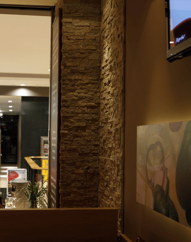 3D Gneiss Ivory Stone Panels | Real Stone Cladding UK