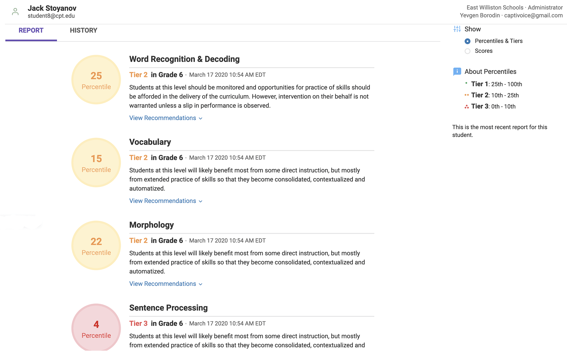 Interpreting Scores | Capti Assess with ETS ReadBasix