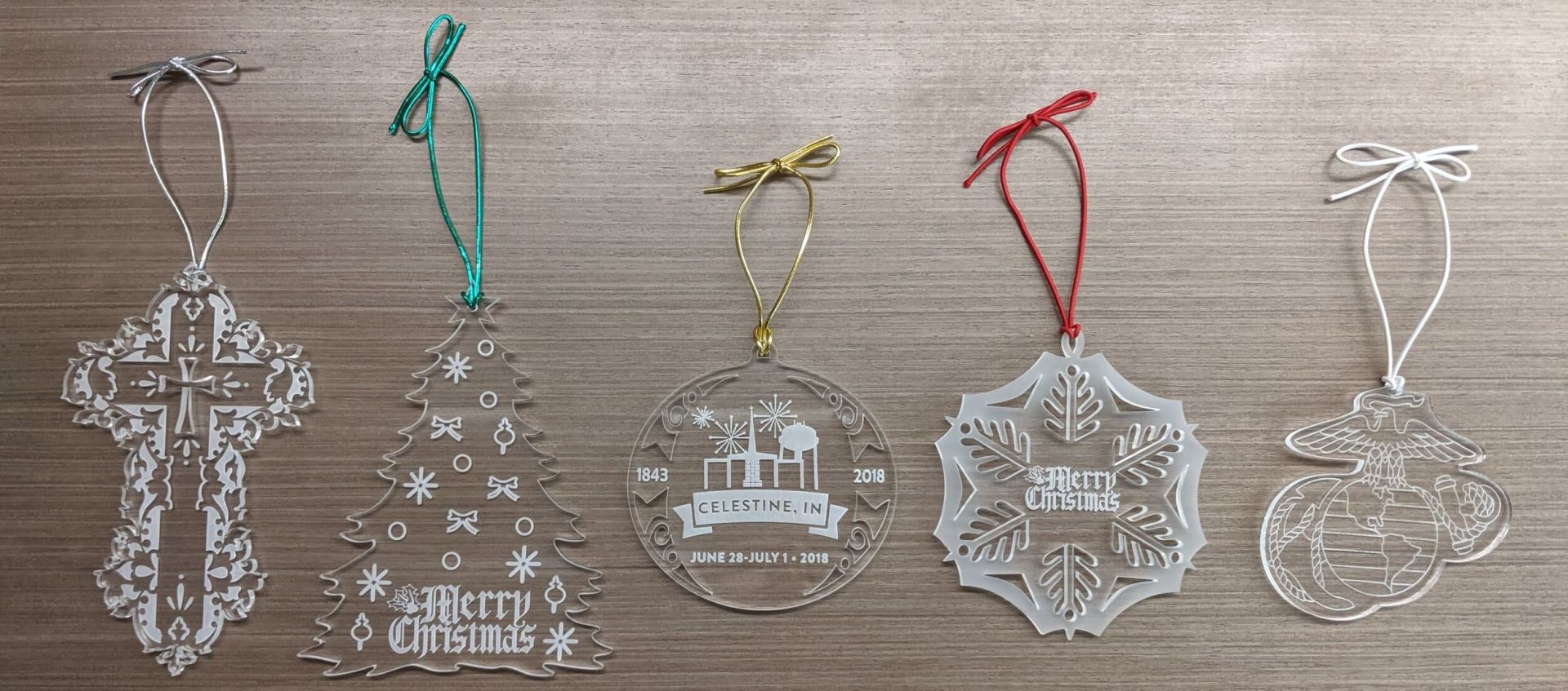Custom Laser Wood, Acrylic, & Crystal Ornaments | Hoosier Laser, Inc.