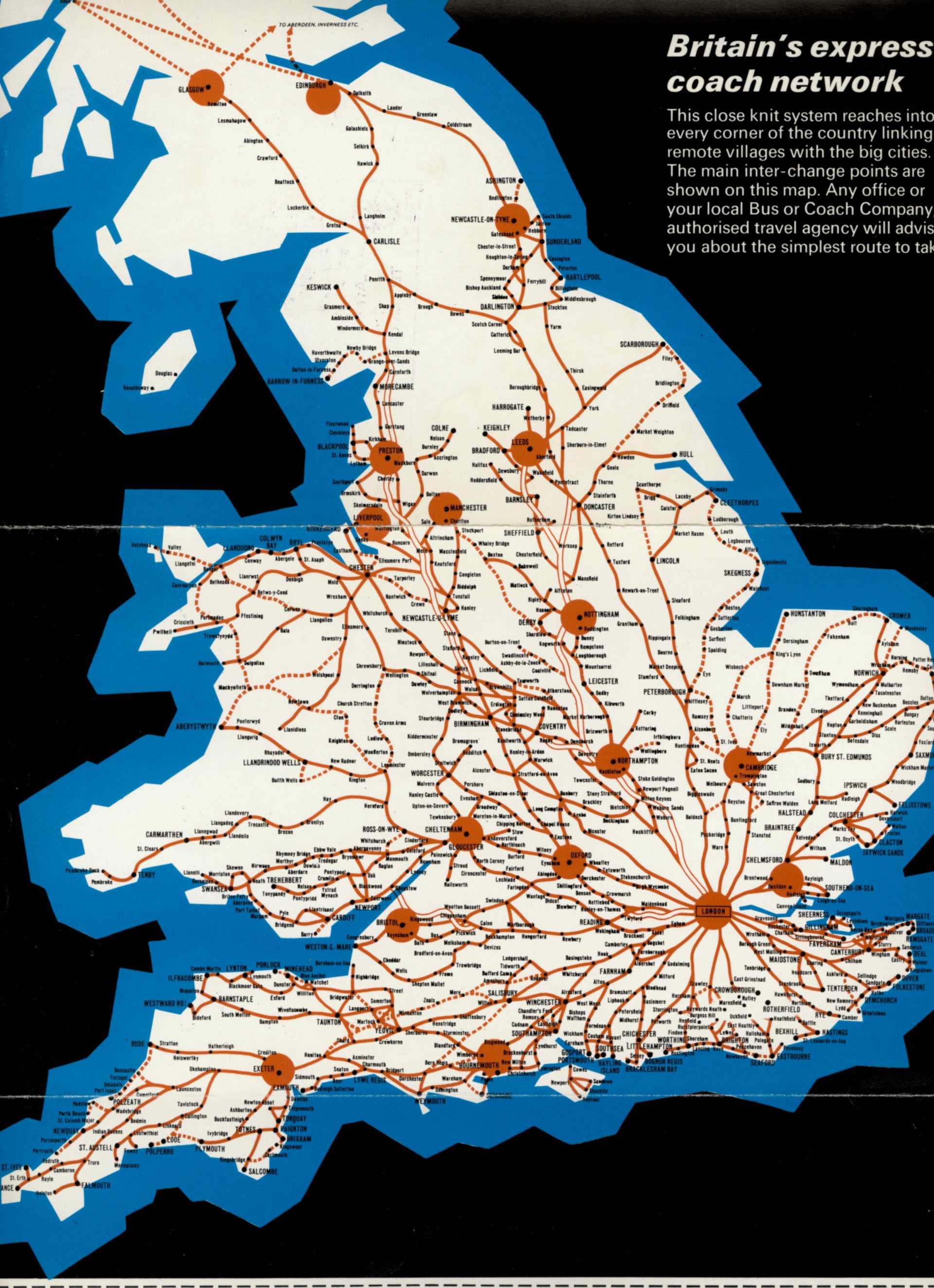 Details of Associated Motorways express coach routes operated by RED ...