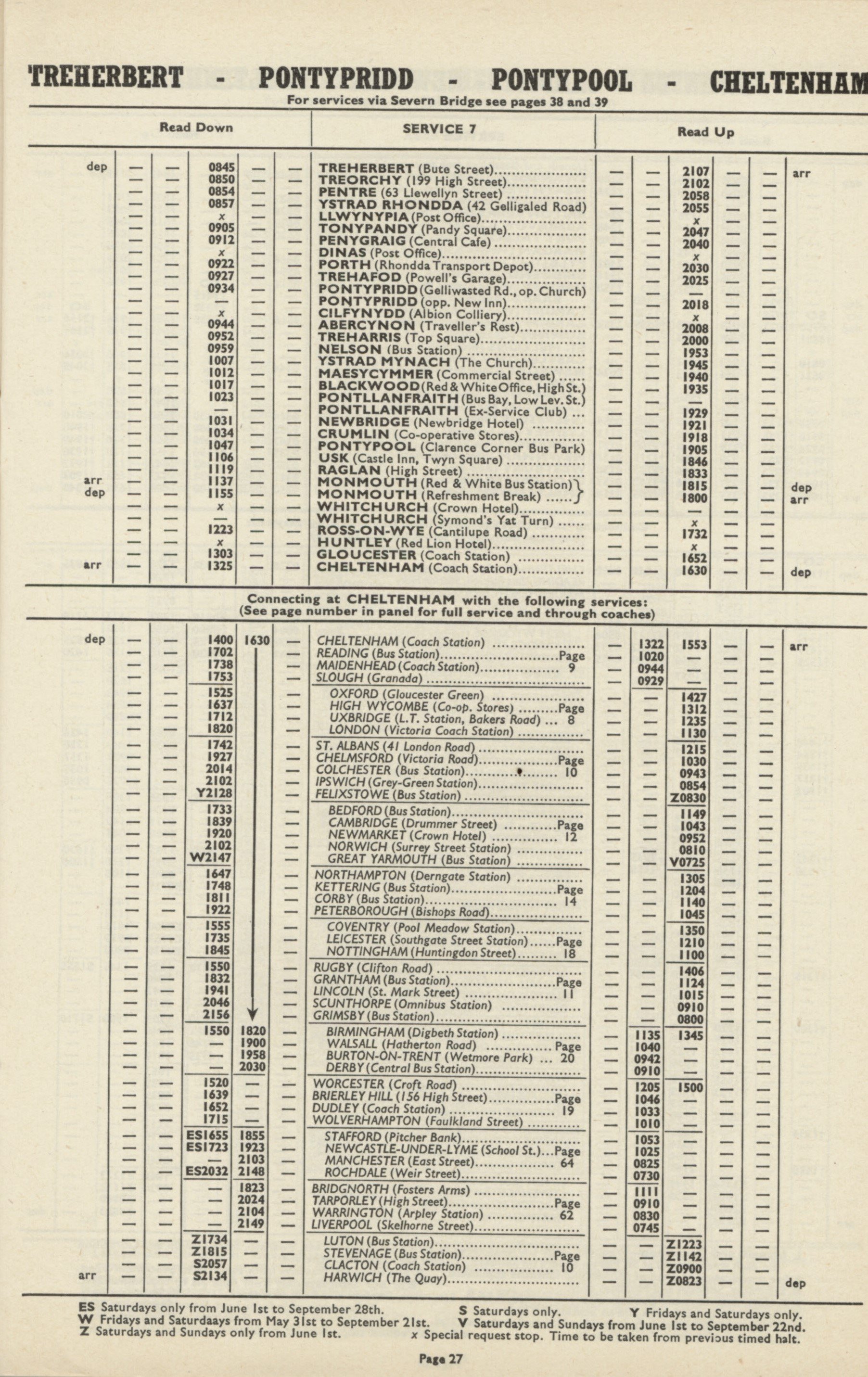 Details of Associated Motorways express coach routes operated by RED ...