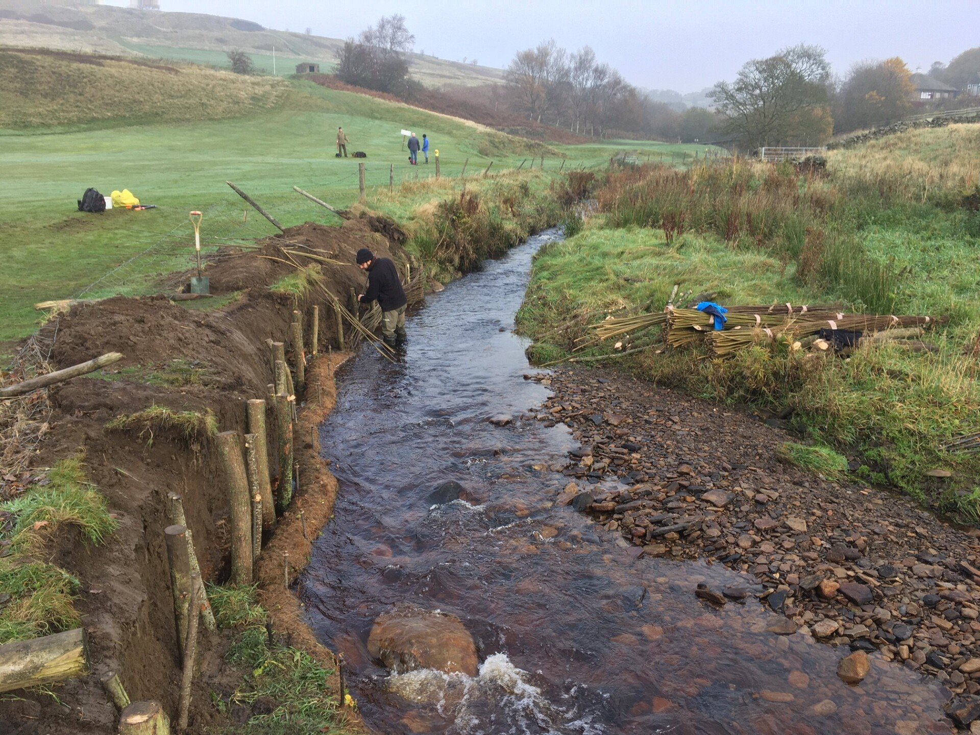 Willow Spiling Riverbank Stabilisation