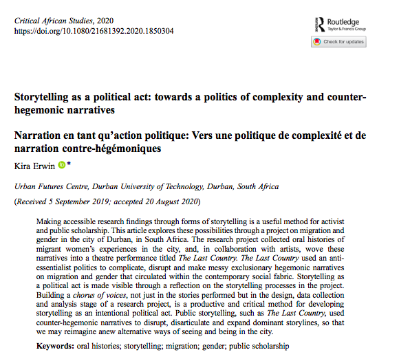 Storytelling as a political act