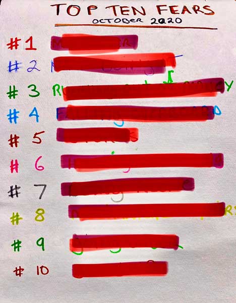My Top Ten Fears: and how I am addressing them
