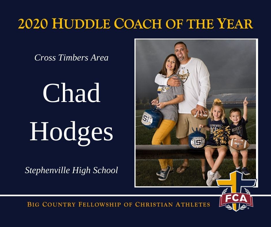 Stephenville's Chad Hodges Named Cross Timbers Huddle Coach of the Year