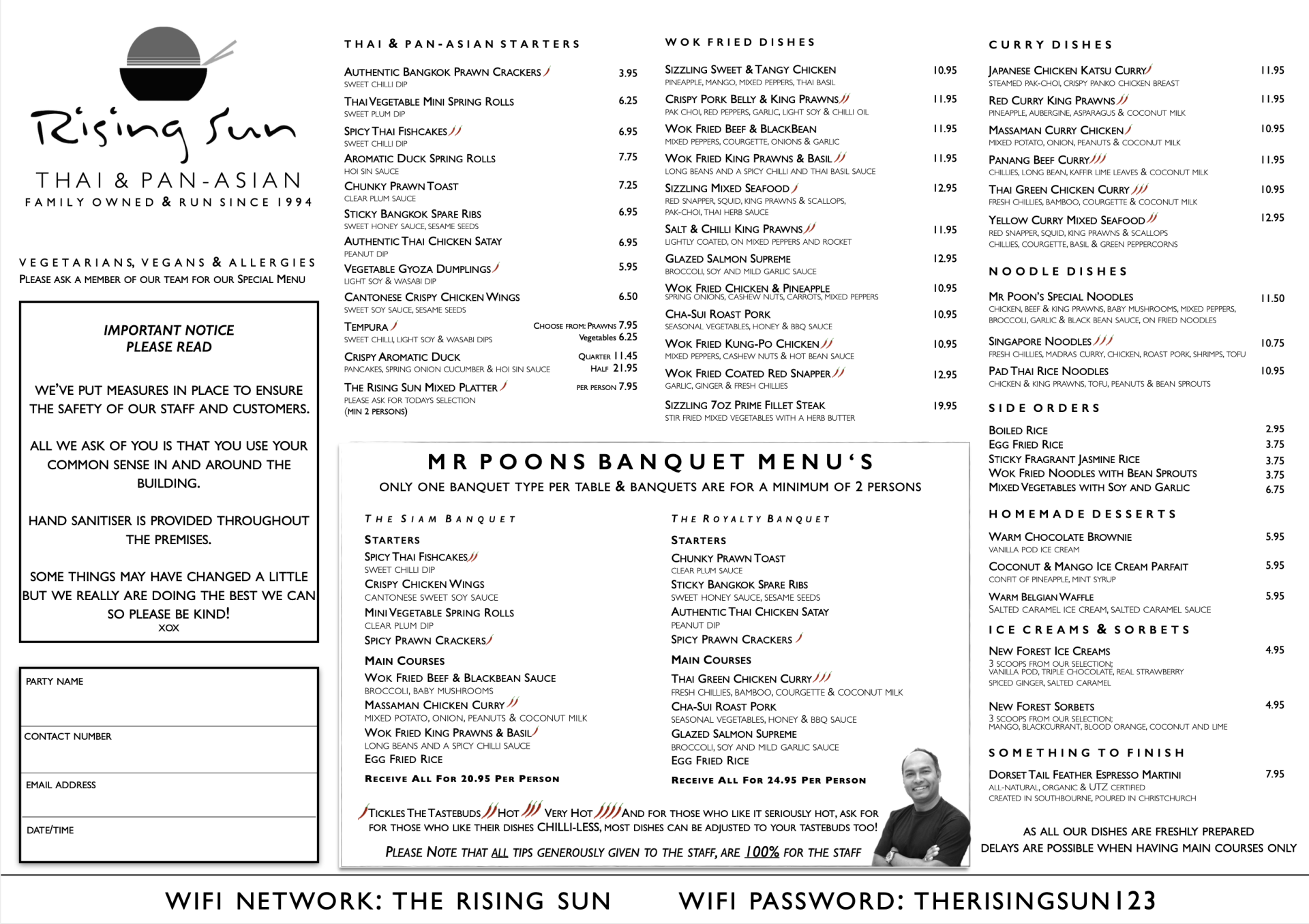 The Rising Sun Pub Christchurch Dorst Serving Award Winning Thai Food