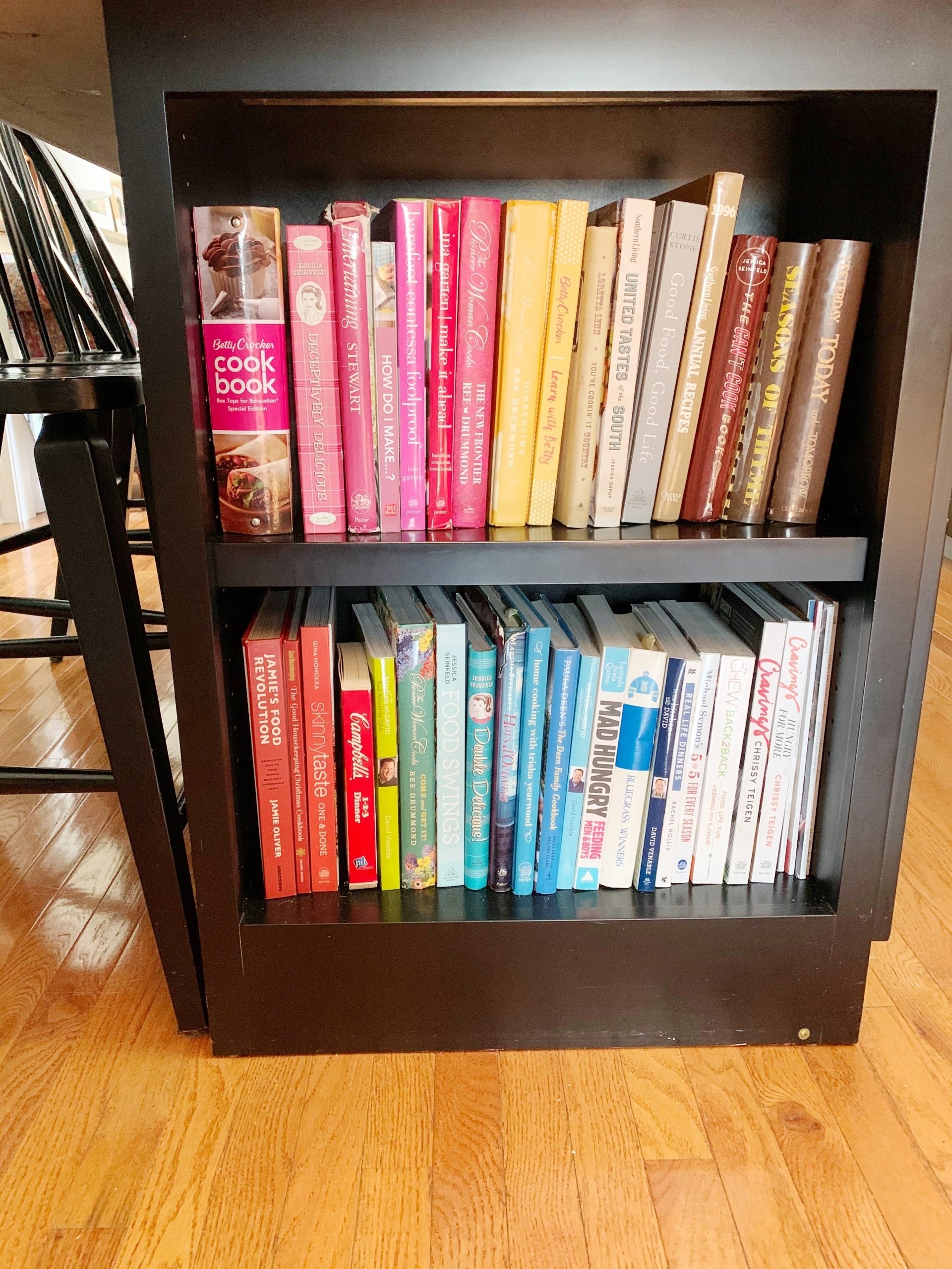 Decorate Bookshelves with Color Coded Books