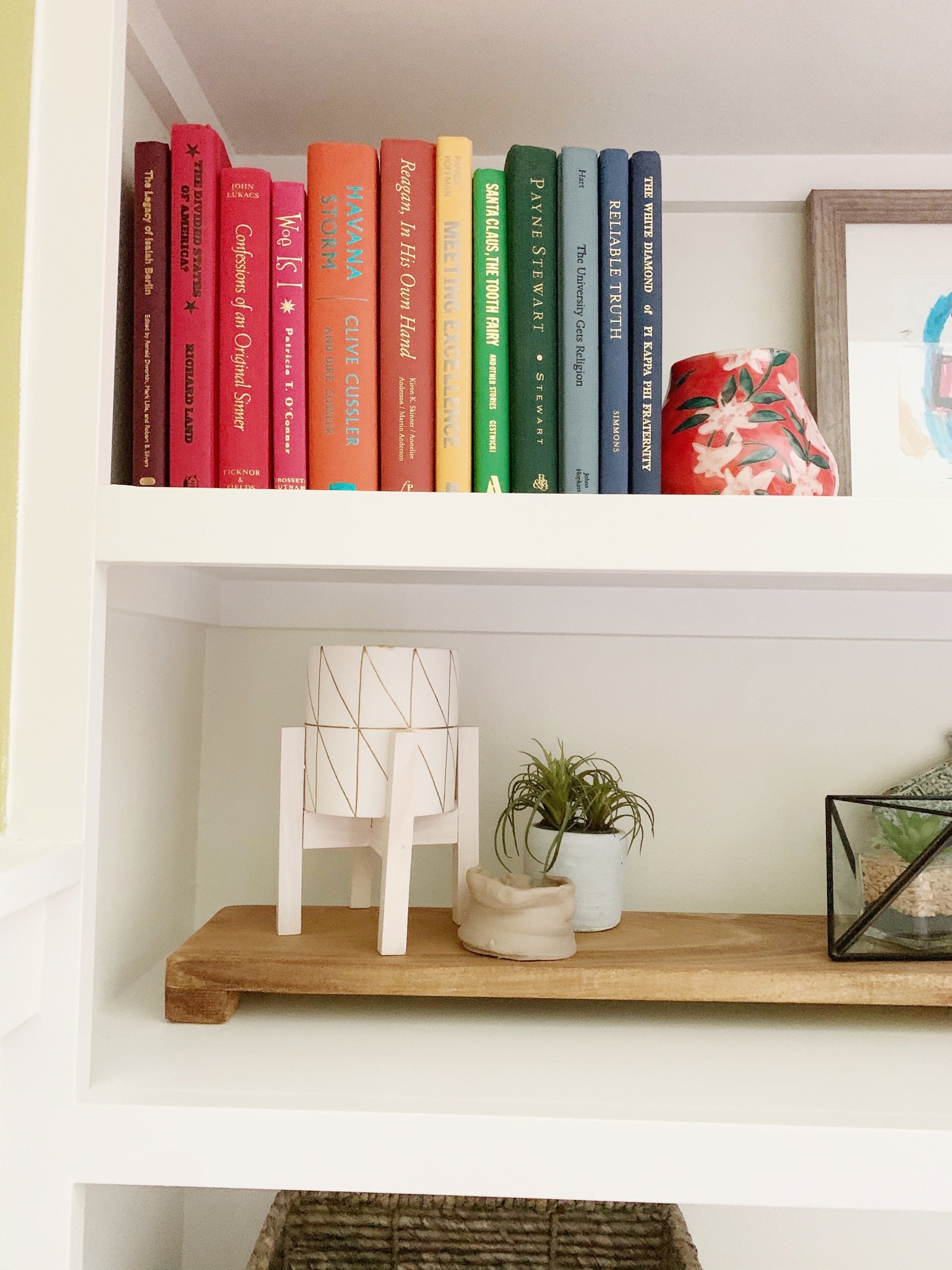 Decorate Bookshelves with Color Coded Books