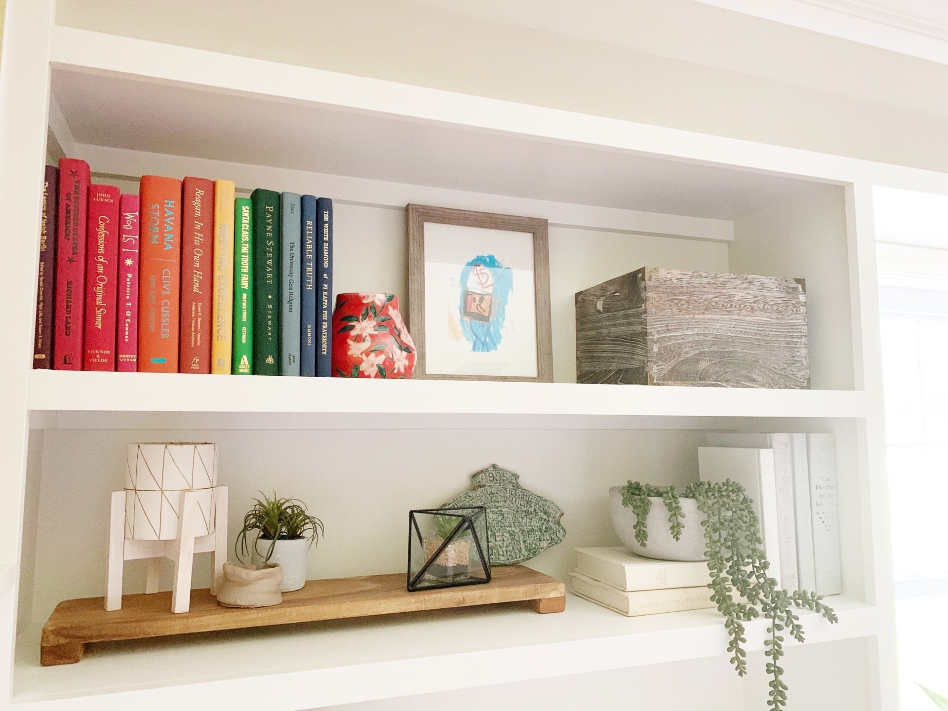 Decorate Bookshelves with Color Coded Books