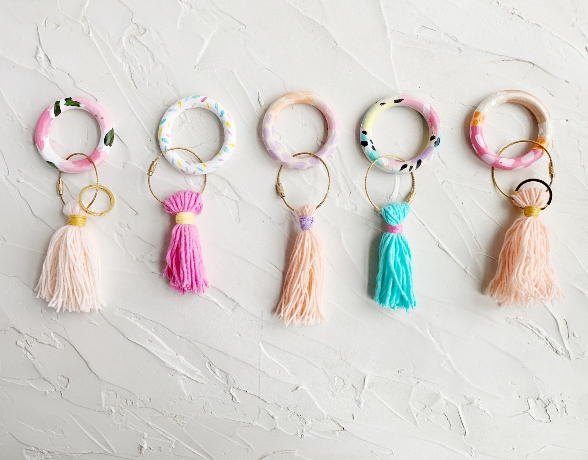 DIY Wood Tassel Key Ring