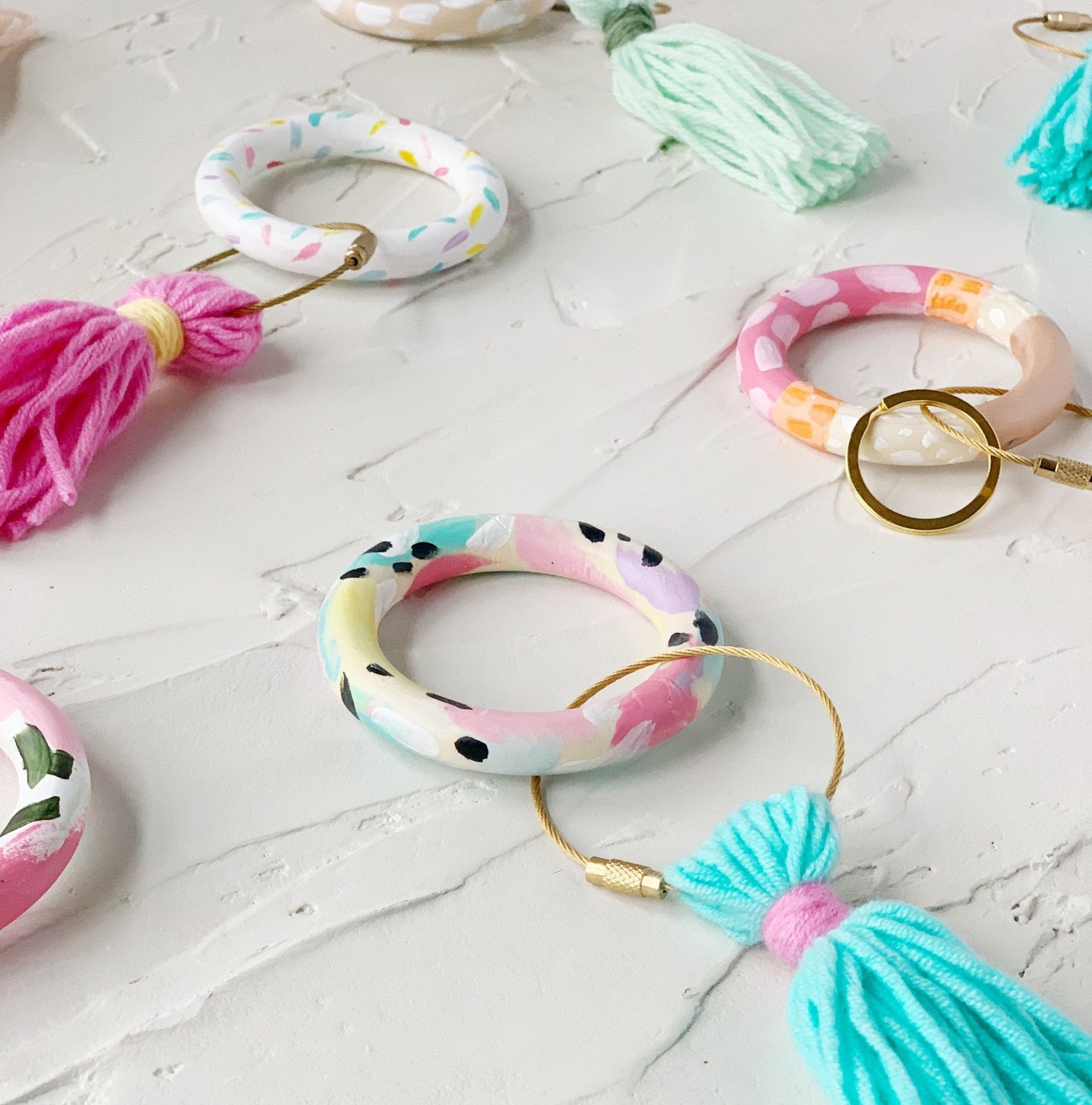 DIY Wood Tassel Key Ring