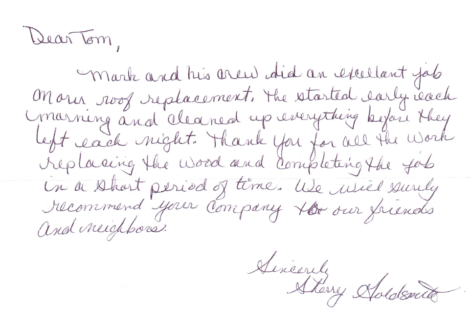 Testimonials | TWM Roofing