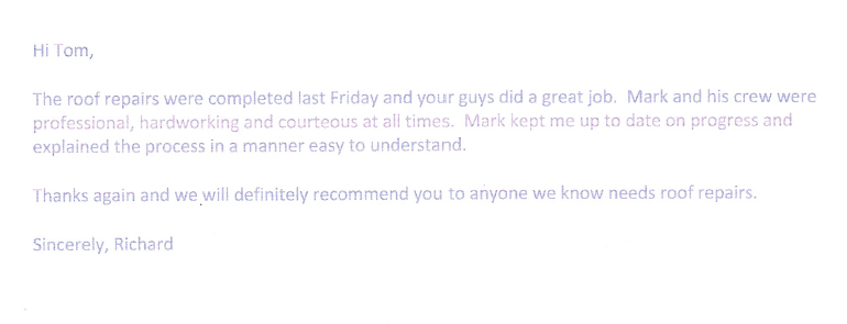 Testimonials | TWM Roofing