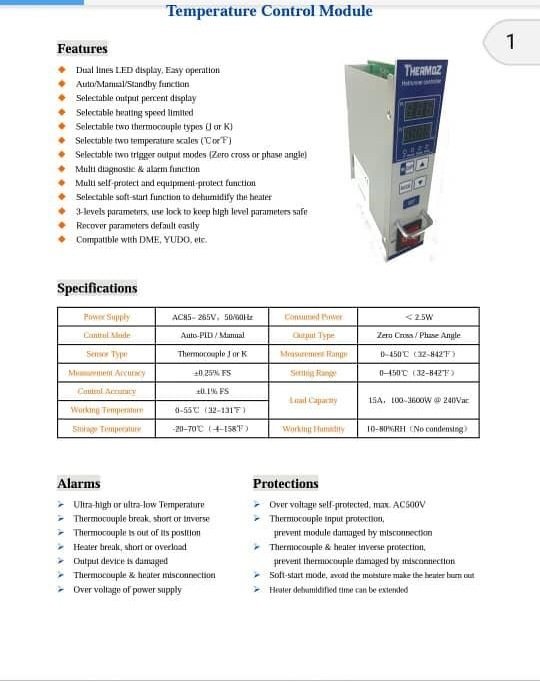 Thermozones Hot Runner Control System