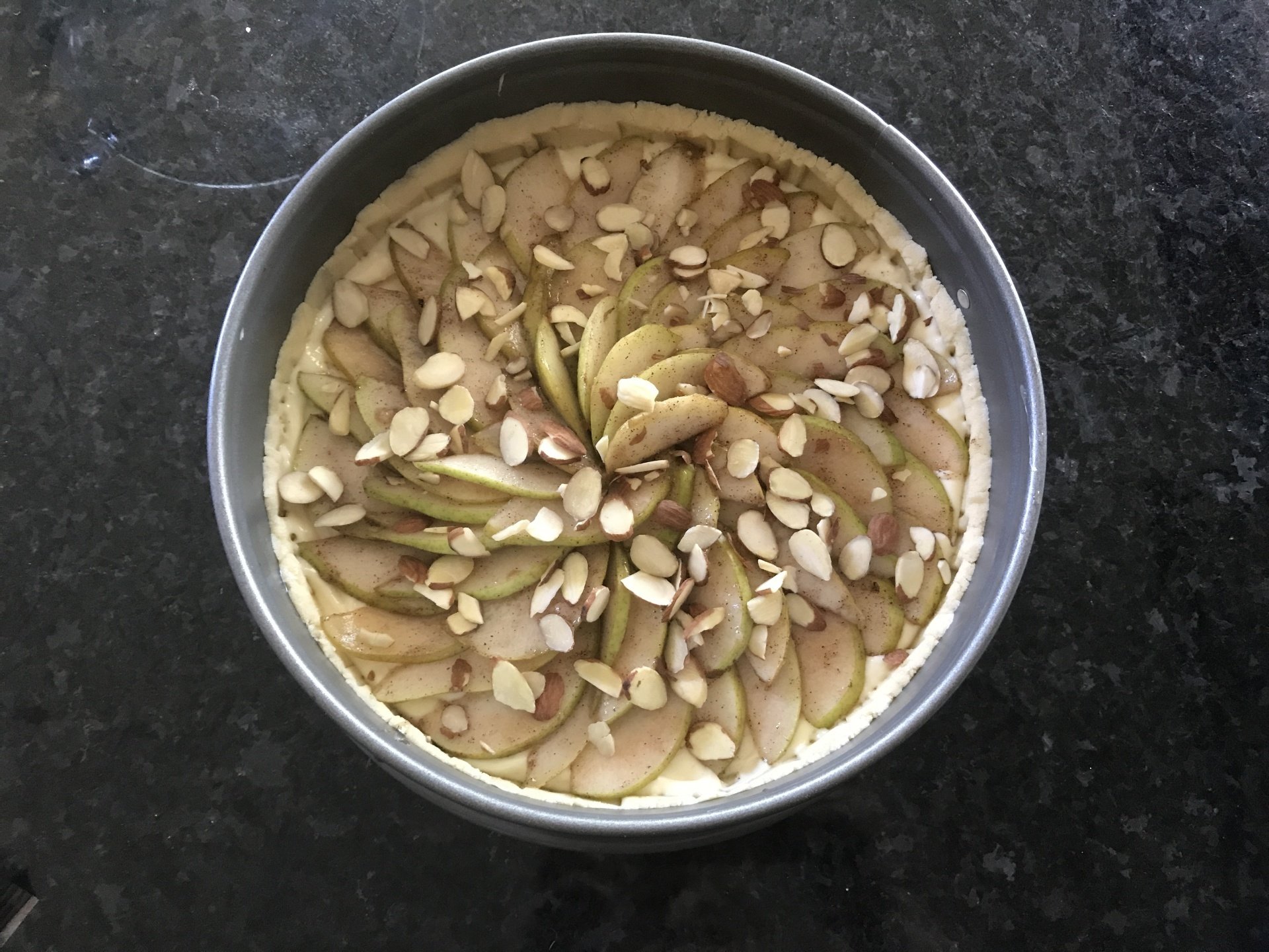 Almond Pear Cream Cheese Torte