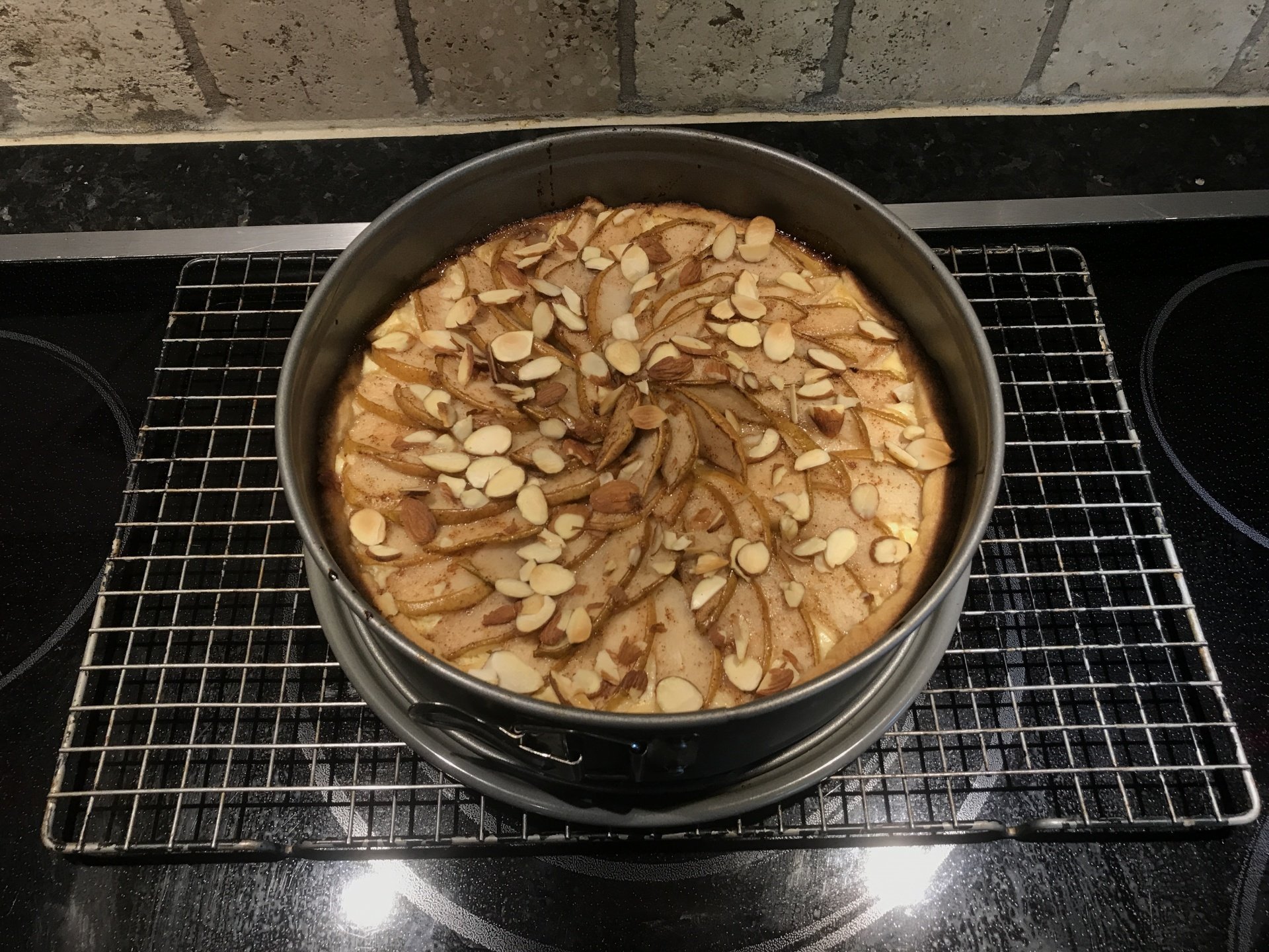 Almond Pear Cream Cheese Torte