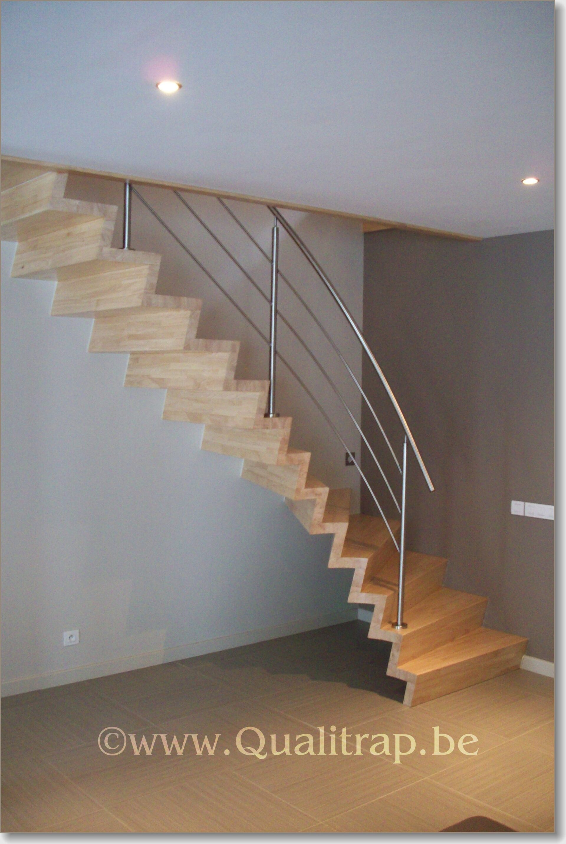 z-trap houten trap met z-treden Rubberwood of Eik