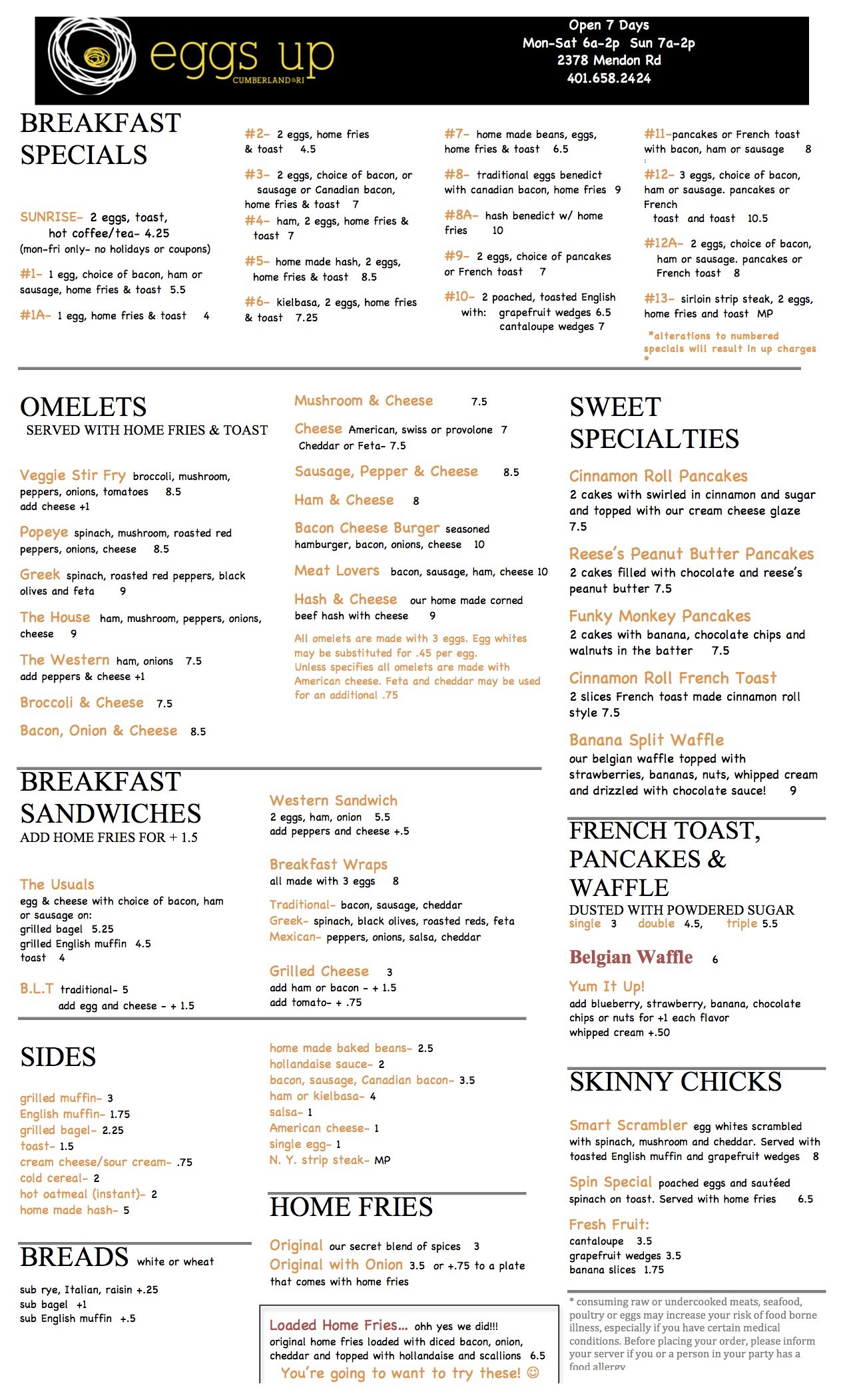 Breakfast Items | Cumberland, RI