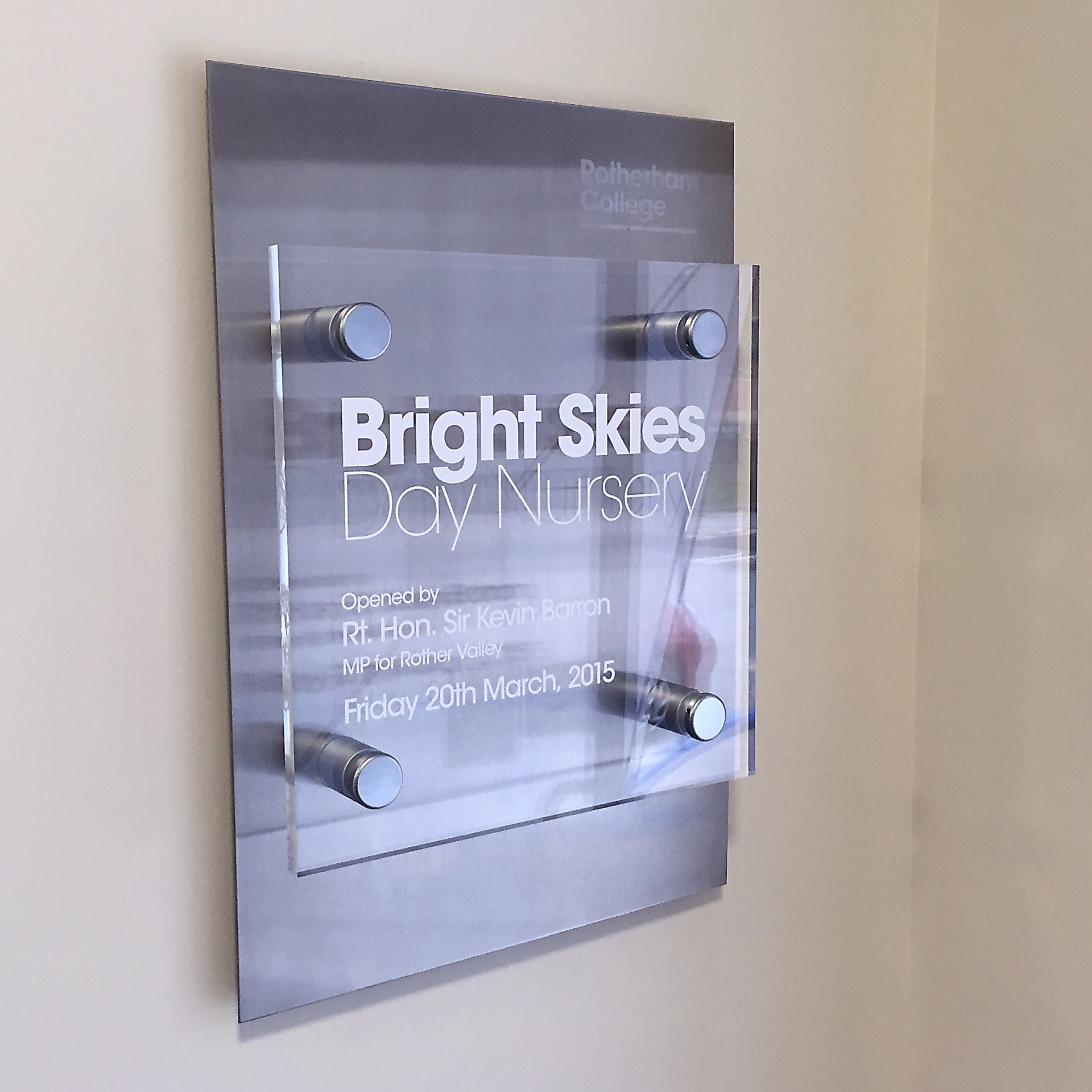 Custom made Stainless Steel Acrylic Plaques