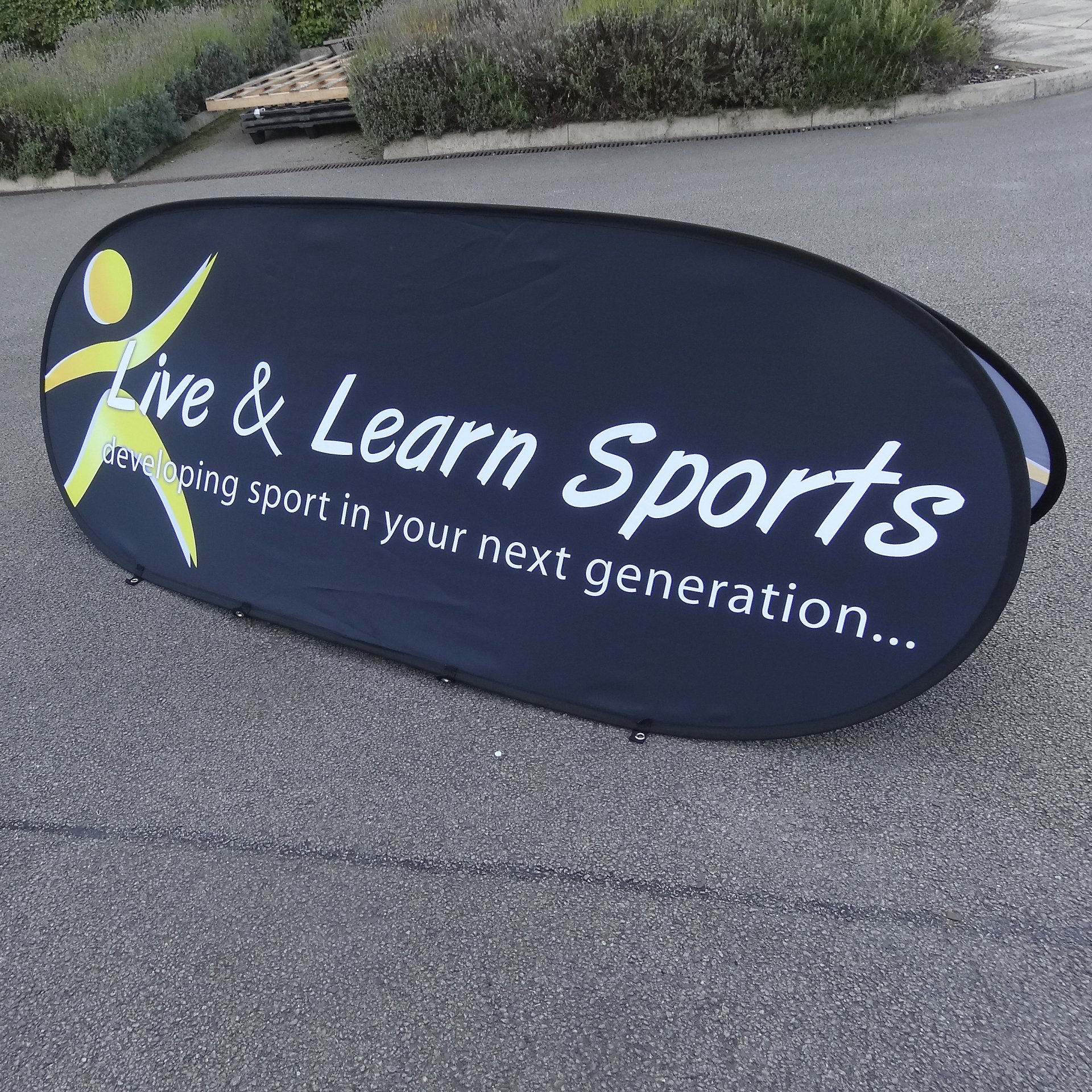 Oval Pop Out Banner - Stowaway, install in seconds