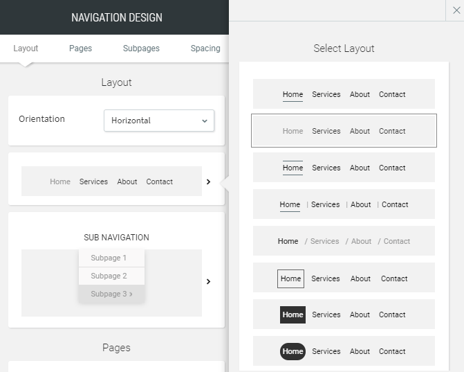 Navigation & Sub-Navigation Menus
