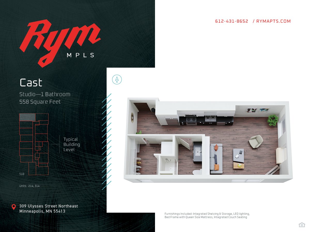 Studio Floorplans | Minneapolis Apartments | RYM Living