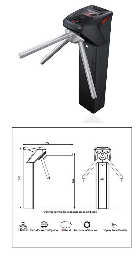 Catraca Id block Preta - Pointware