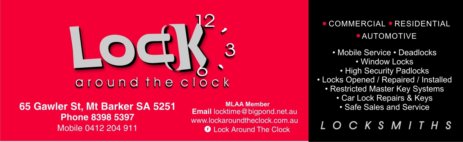 Lock Around The Clock | Locksmiths | Mount Barker, SA