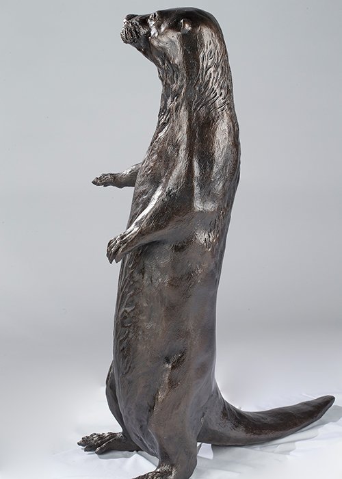 Big Standing Otter Bronze Sculptures
