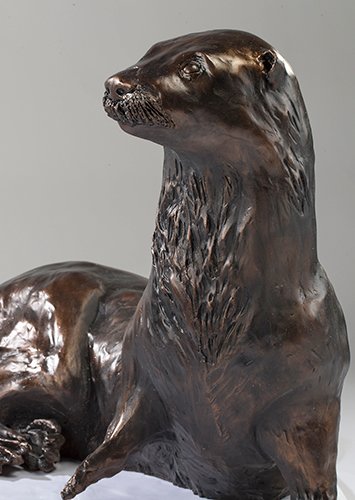 Large Resting Otter Sculptures