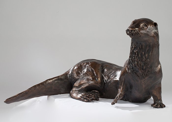 Large Resting Otter Sculptures