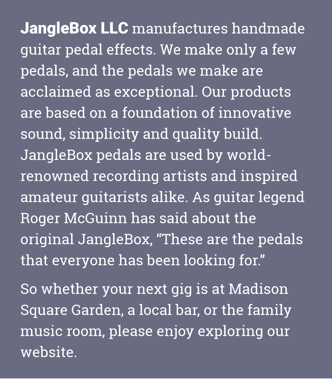 JangleBox guitar pedal effects