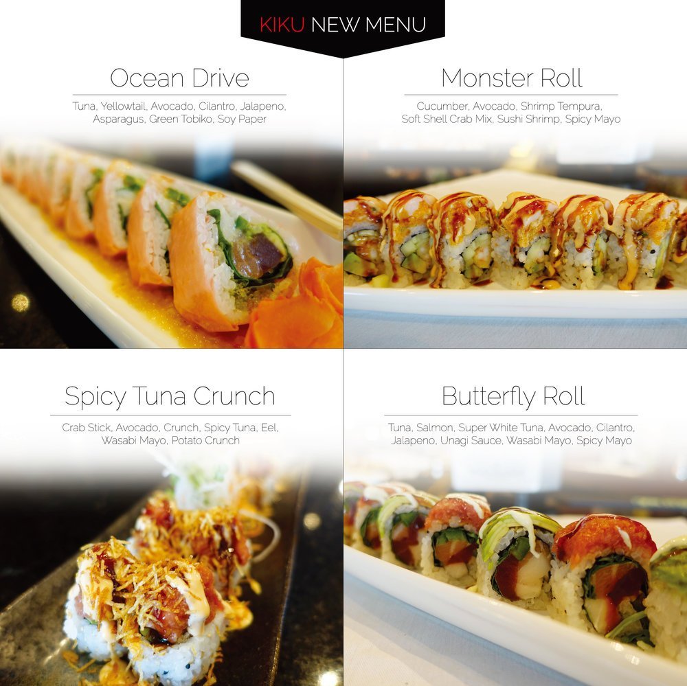 New Menu | Kiku Japanese Steak House and Sushi Lounge