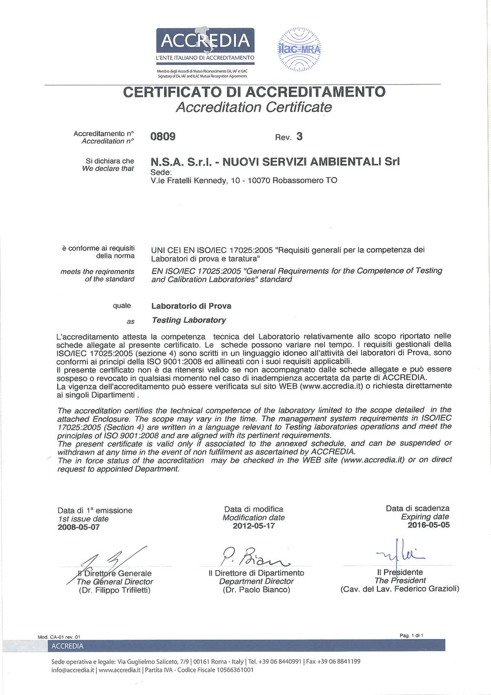 Certification of the Fire Safety Stick