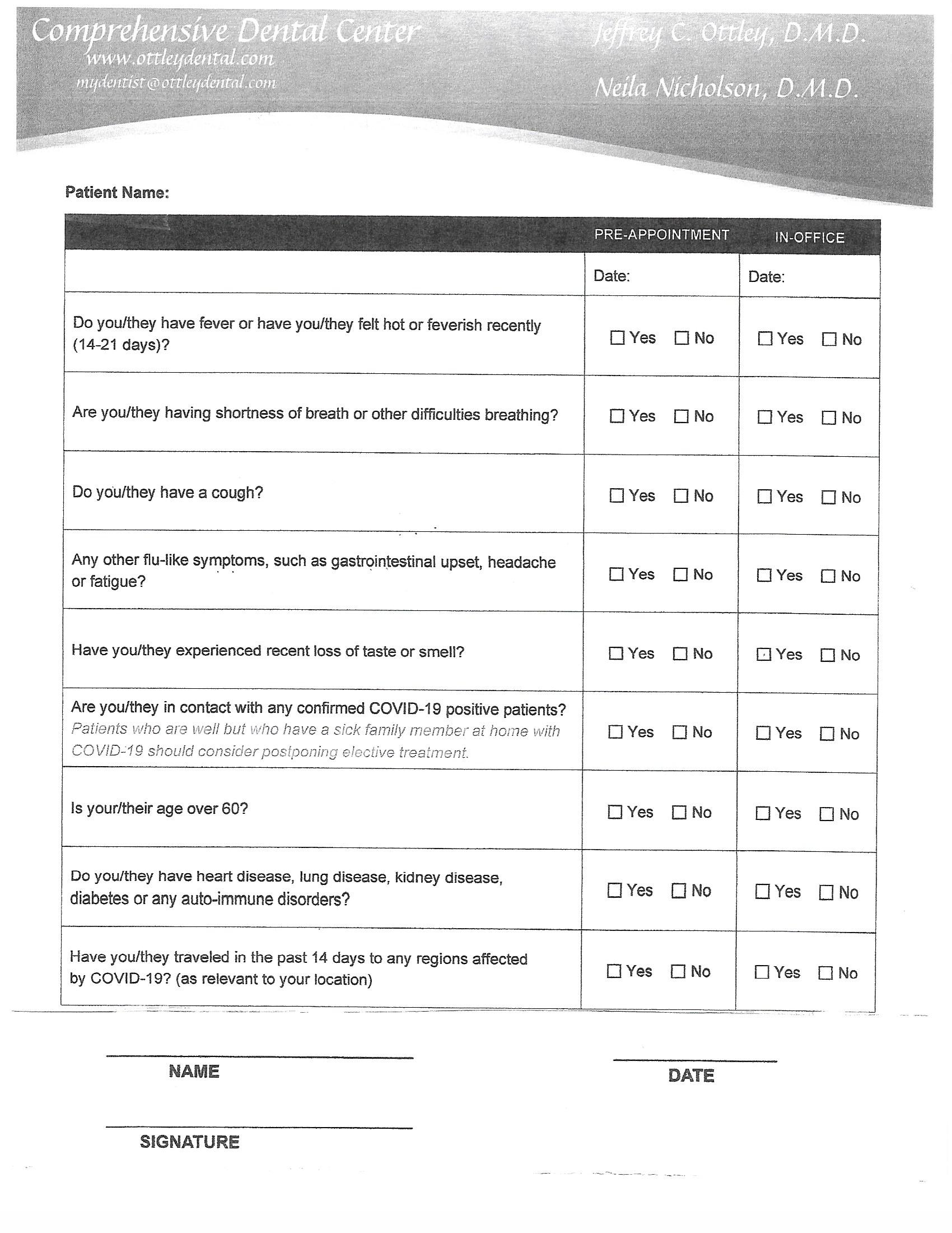 Patient Forms | Ottley Dental Dr. Jeffery Ottley, DMD