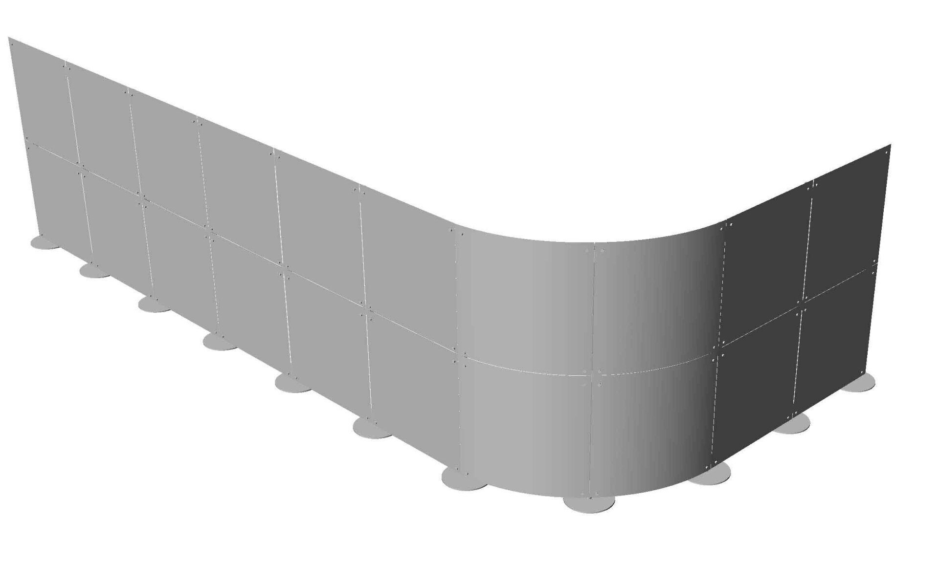Mobile partition walls: self-supporting modular curved walls