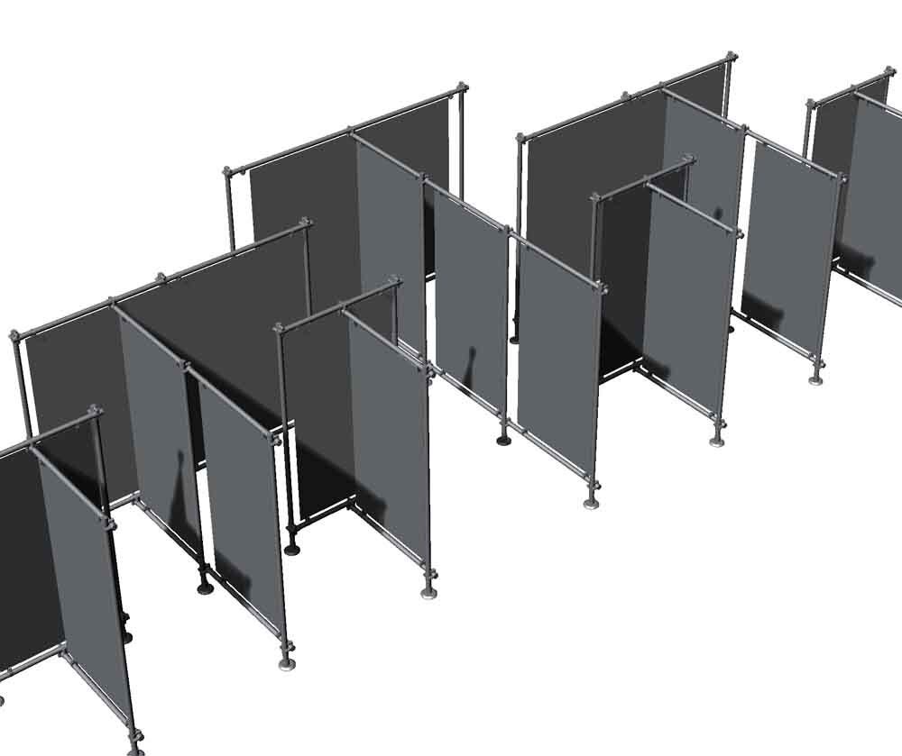 Mobile partition walls: exhibition and display partitions