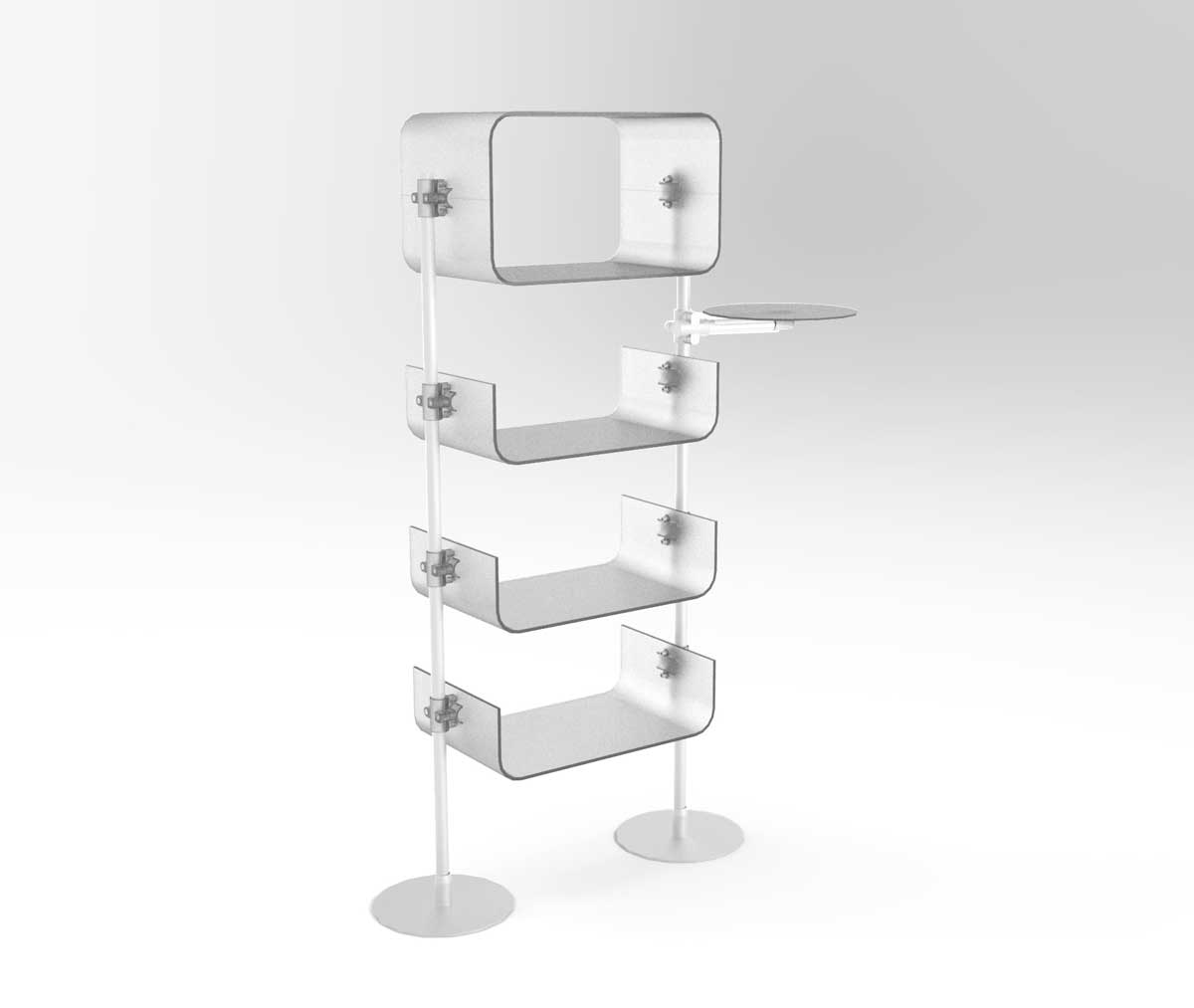 Convertible window and shop displays: the mobile free-standing display case