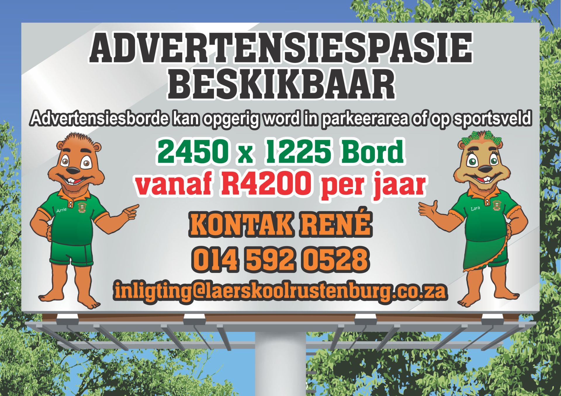 ADVERTENSIEBORDE EN BEMARKINGSGELEENTHEDE