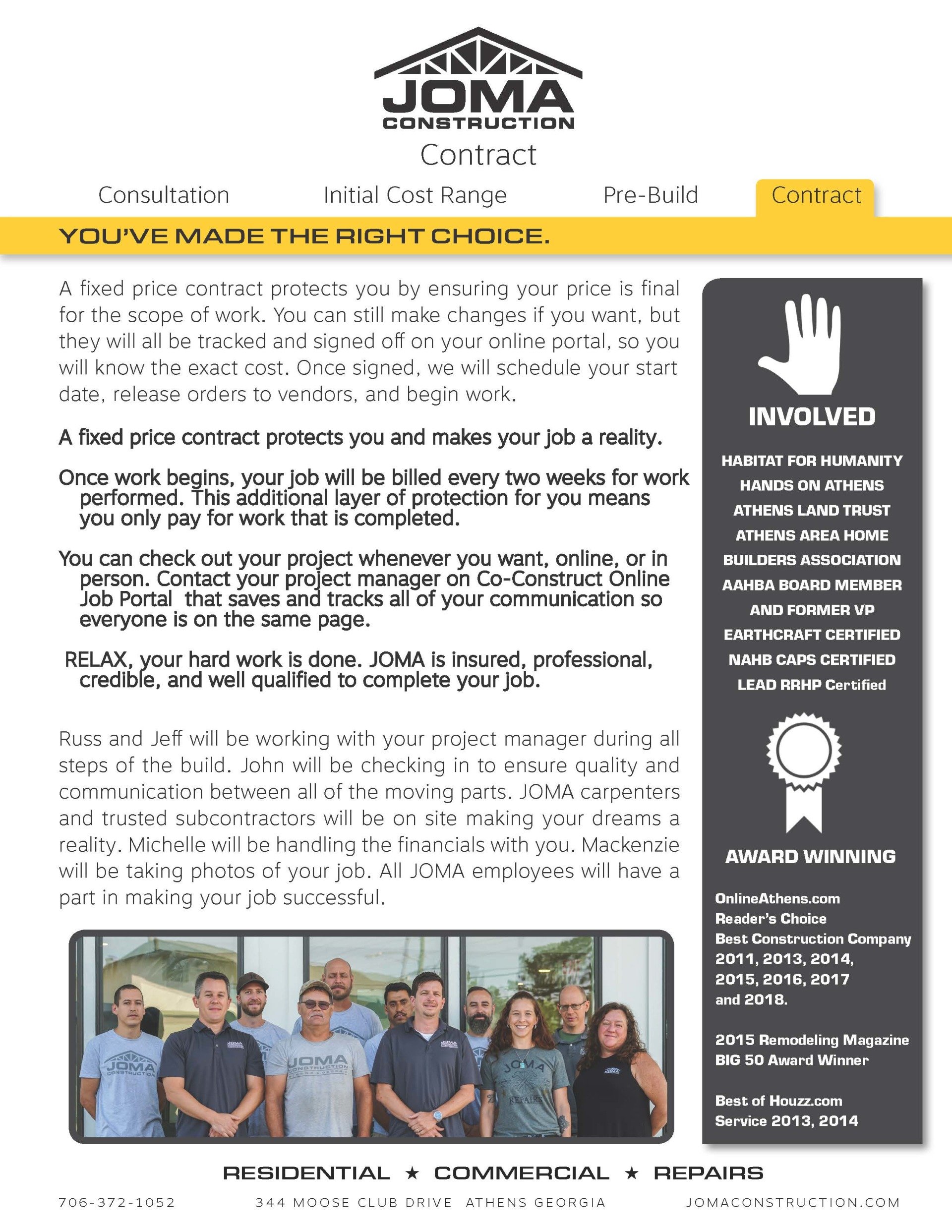 Our Process - JOMA Construction