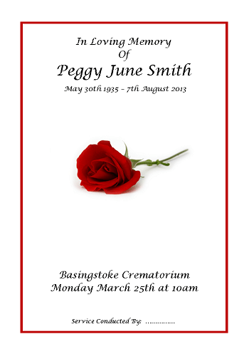 Funeral Order of Service Templates | Colour Inc