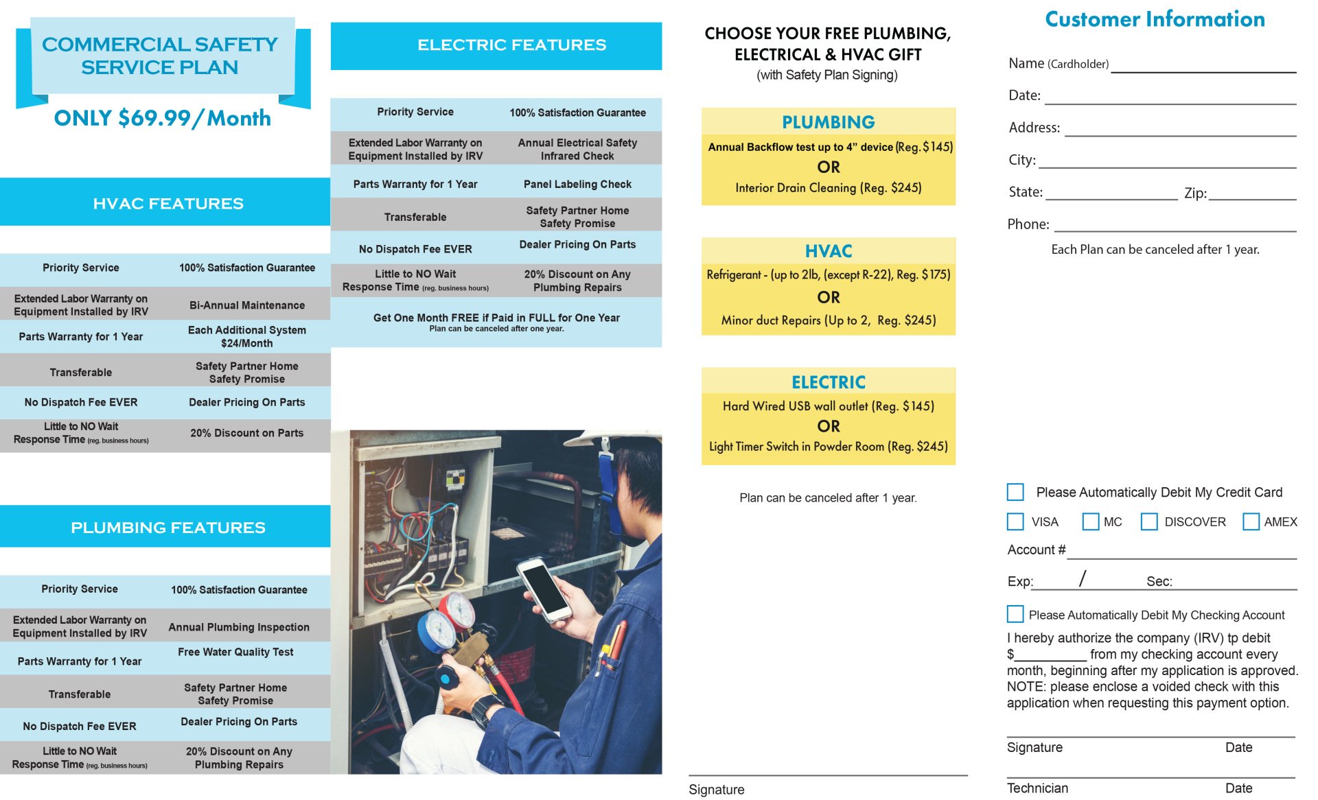 IRV Plumbing, Electric & HVAC - Charlotte, NC - Safety Plans